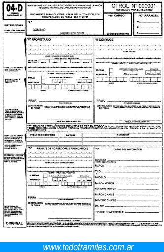 Como Presentar El Formulario 04 Para Cambio Del Titular De Un Automotor ...
