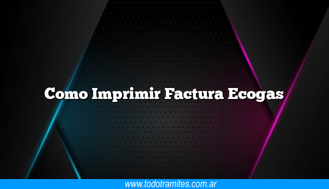 Como Imprimir Factura Ecogas - Tramites Argentinos