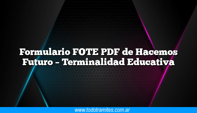 Formulario FOTE PDF de Hacemos Futuro – Terminalidad Educativa ...