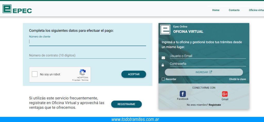 Cómo pagar EPEC - Tramites Argentinos